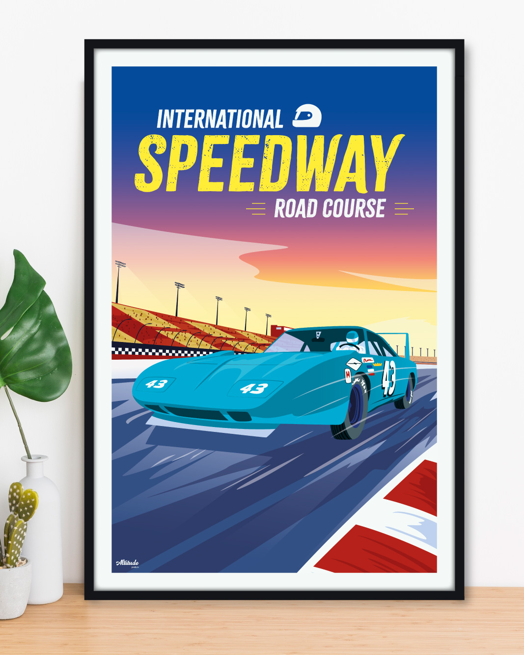 Affiche International Speedway Road Course Vintage - Poster Rétro